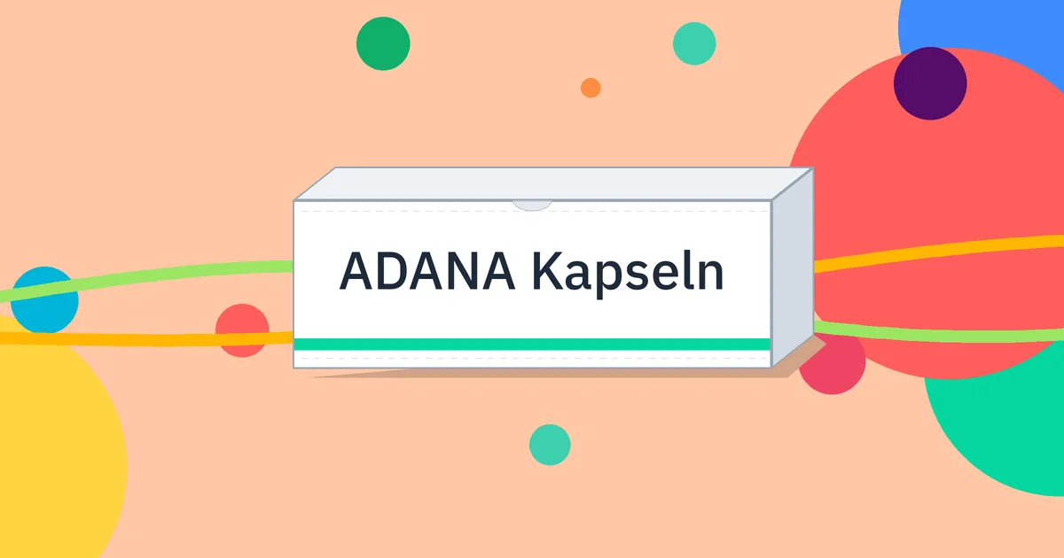 Symbolbild: Packung mit der Aufschrift ADANA Kapseln (PZN 11519840) – Verfügbarkeit und Bezug in Apotheken in Frankfurt am Main