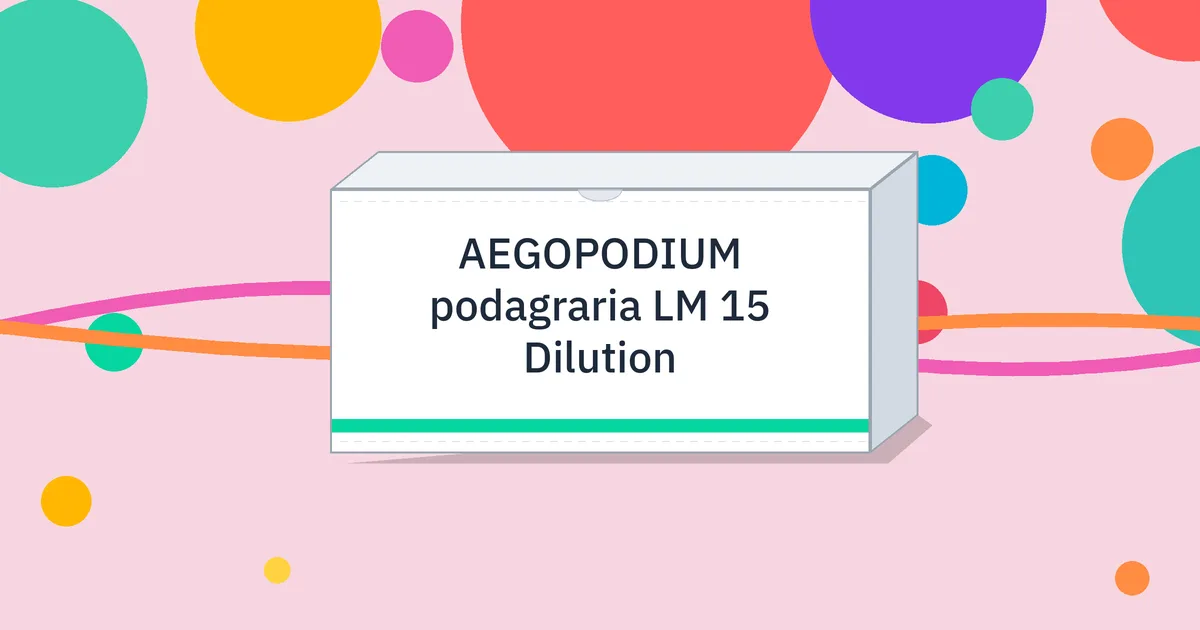 Symbolbild: Packung mit der Aufschrift AEGOPODIUM podagraria LM 15 Dilution (PZN 13298343) – Verfügbarkeit und Bezug in Apotheken in Frankfurt am Main