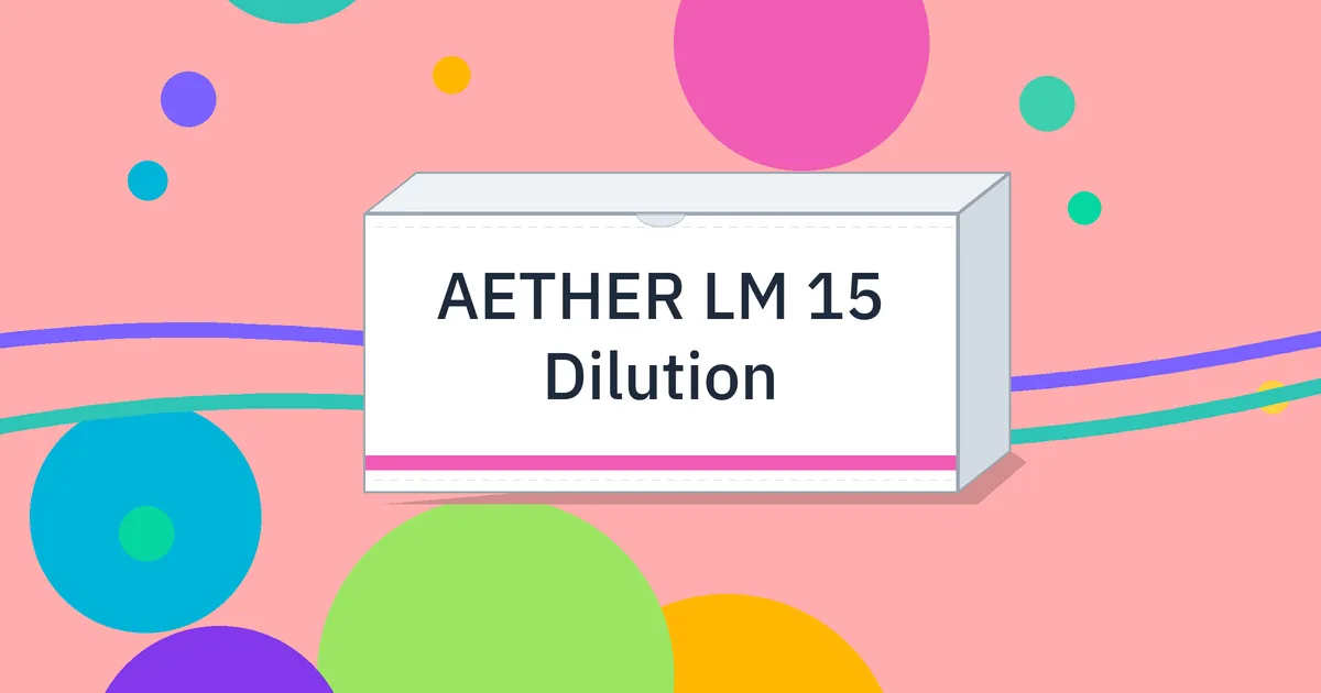 Symbolbild: Packung mit der Aufschrift AETHER LM 15 Dilution (PZN 13300181) – Verfügbarkeit und Bezug in Apotheken in Frankfurt am Main