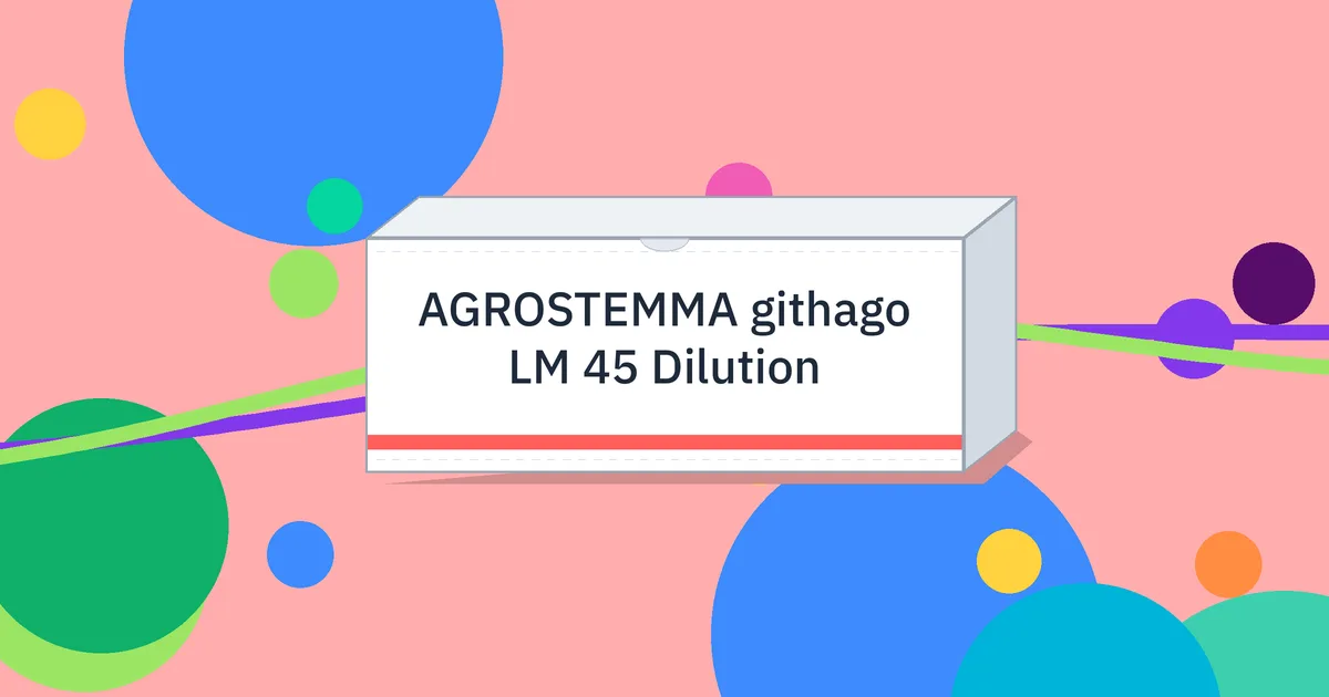Symbolbild: Packung mit der Aufschrift AGROSTEMMA githago LM 45 Dilution (PZN 13307645) – Verfügbarkeit und Bezug in Apotheken in Frankfurt am Main