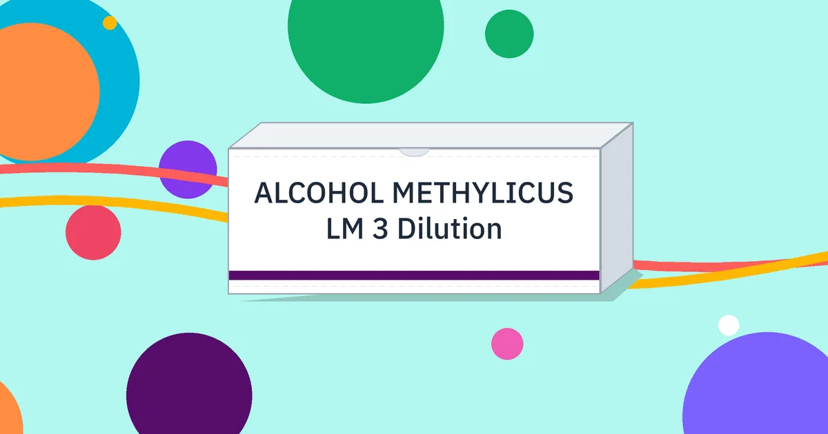 Symbolbild: Packung mit der Aufschrift ALCOHOL METHYLICUS LM 3 Dilution (PZN 13309118) – Verfügbarkeit und Bezug in Apotheken in Frankfurt am Main