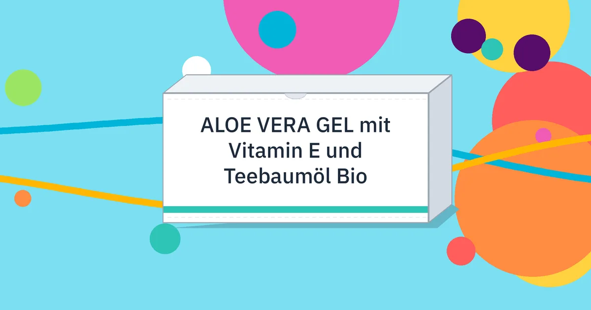 Symbolbild: Packung mit der Aufschrift ALOE VERA GEL mit Vitamin E und Teebaumöl Bio (PZN 16753888) – Verfügbarkeit und Bezug in Apotheken in Frankfurt am Main