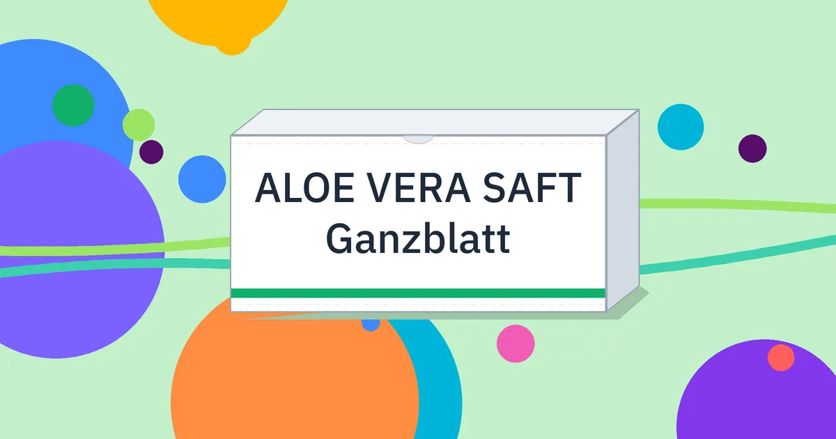 Symbolbild: Packung mit der Aufschrift ALOE VERA SAFT Ganzblatt (PZN 00820217) – Verfügbarkeit und Bezug in Apotheken in Frankfurt am Main