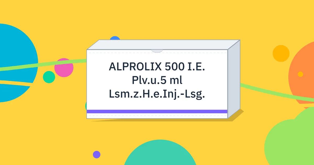 Symbolbild: Packung mit der Aufschrift ALPROLIX 500 I.E. Plv.u.5 ml Lsm.z.H.e.Inj.-Lsg. (PZN 16889949) – Verfügbarkeit und Bezug in Apotheken in Frankfurt am Main