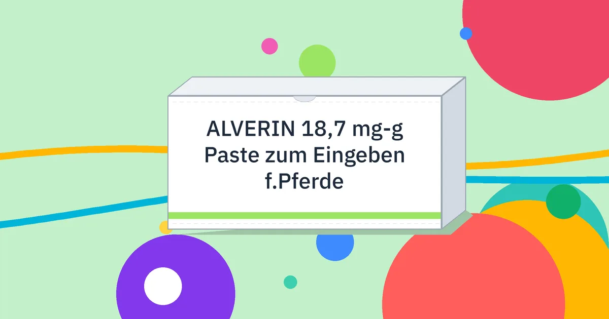 Symbolbild: Packung mit der Aufschrift ALVERIN 18,7 mg-g Paste zum Eingeben f.Pferde (PZN 11284006) – Verfügbarkeit und Bezug in Apotheken in Frankfurt am Main