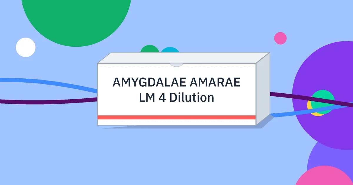 Symbolbild: Packung mit der Aufschrift AMYGDALAE AMARAE LM 4 Dilution (PZN 13325471) – Verfügbarkeit und Bezug in Apotheken in Frankfurt am Main