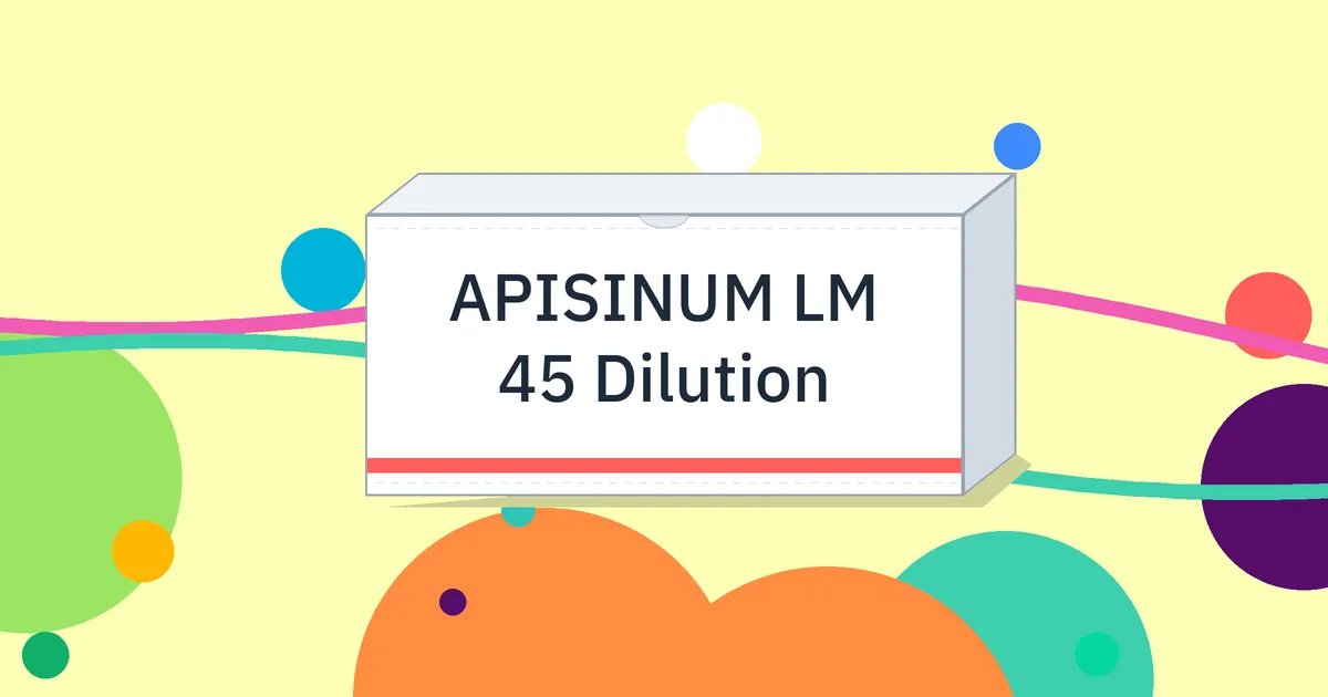 Symbolbild: Packung mit der Aufschrift APISINUM LM 45 Dilution (PZN 12456998) – Verfügbarkeit und Bezug in Apotheken in Frankfurt am Main