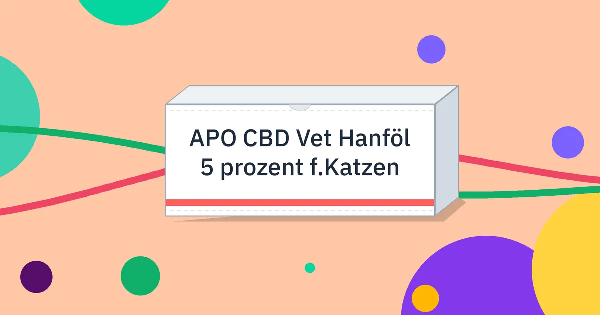 Symbolbild: Packung mit der Aufschrift APO CBD Vet Hanföl 5 prozent f.Katzen (PZN 16505914) – Verfügbarkeit und Bezug in Apotheken in Frankfurt am Main
