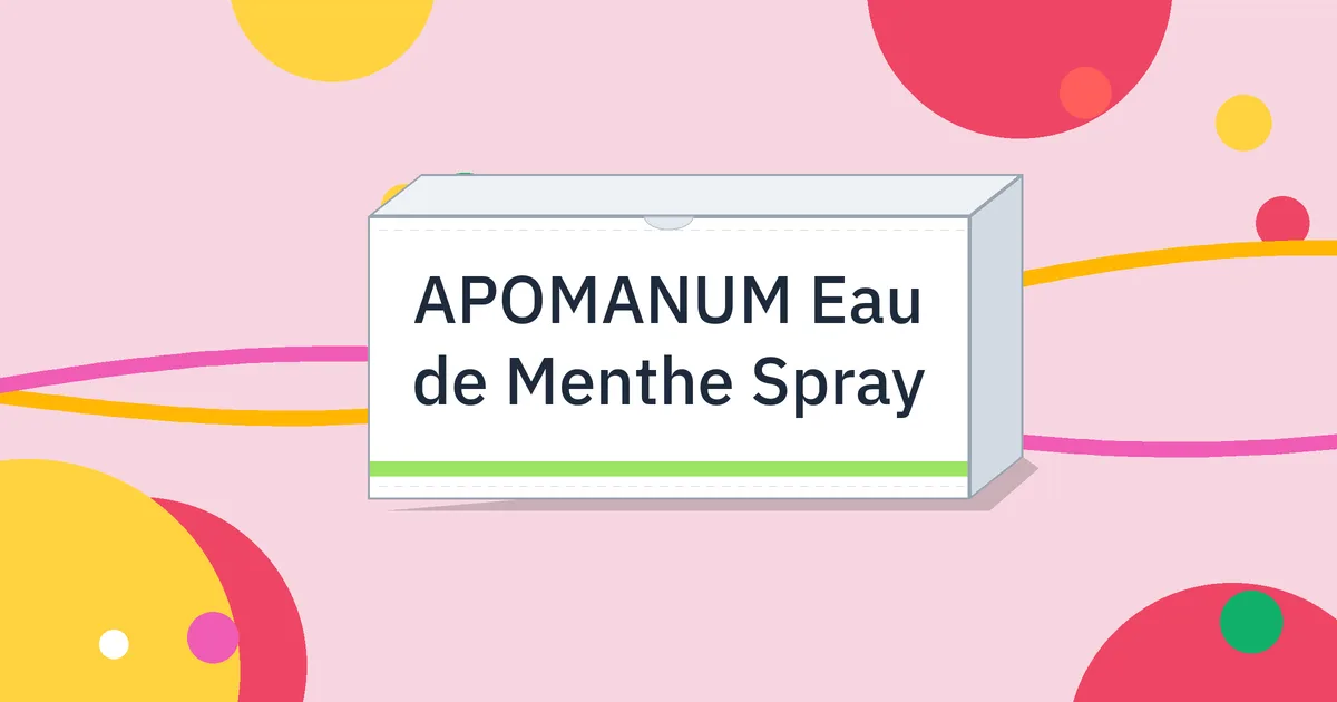 Symbolbild: Packung mit der Aufschrift APOMANUM Eau de Menthe Spray (PZN 09644897) – Verfügbarkeit und Bezug in Apotheken in Frankfurt am Main