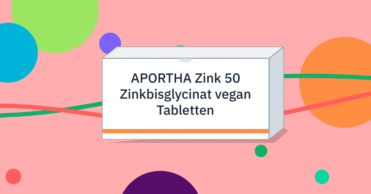 Symbolbild: Packung mit der Aufschrift APORTHA Zink 50 Zinkbisglycinat vegan Tabletten (PZN 18707473) – Verfügbarkeit und Bezug in Apotheken in Frankfurt am Main