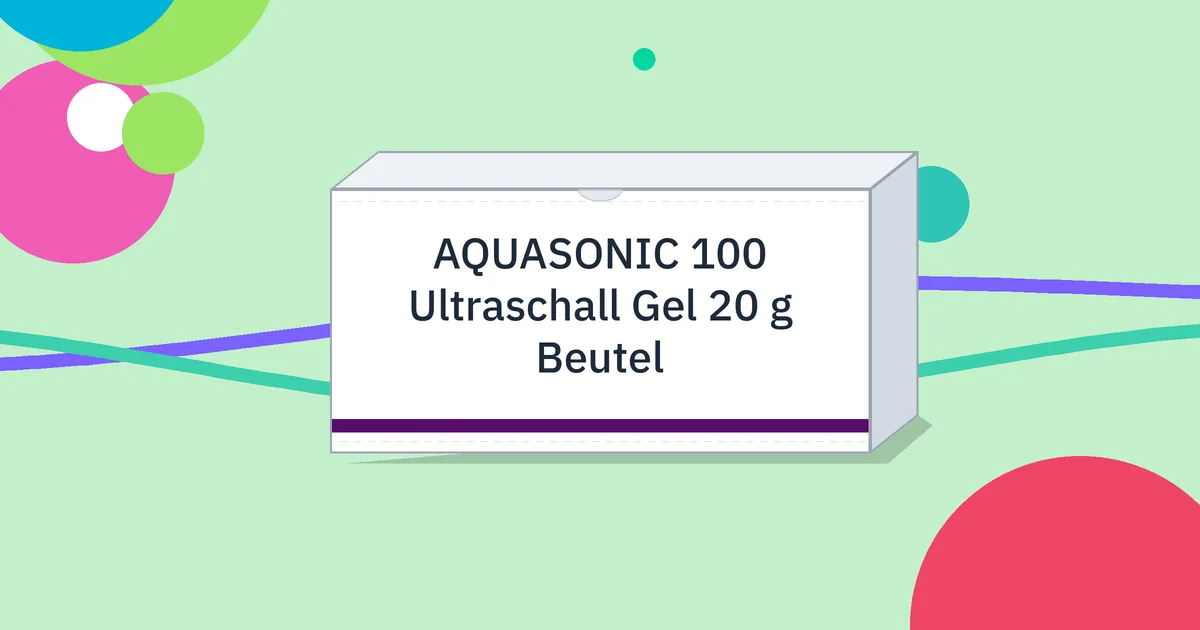 Symbolbild: Packung mit der Aufschrift AQUASONIC 100 Ultraschall Gel 20 g Beutel (PZN 20549047) – Verfügbarkeit und Bezug in Apotheken in Frankfurt am Main