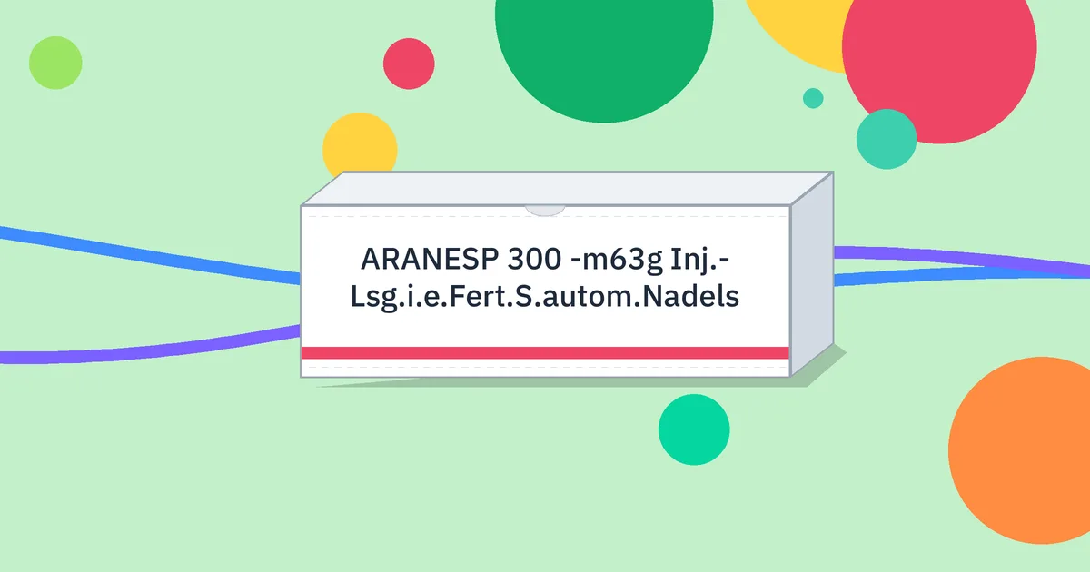 Symbolbild: Packung mit der Aufschrift ARANESP 300 -m63g Inj.-Lsg.i.e.Fert.S.autom.Nadels (PZN 18808180) – Verfügbarkeit und Bezug in Apotheken in Frankfurt am Main