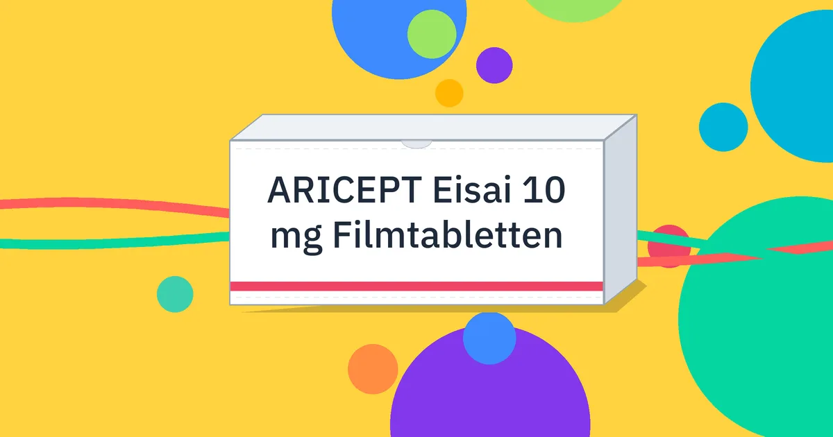 Symbolbild: Packung mit der Aufschrift ARICEPT Eisai 10 mg Filmtabletten (PZN 08490558) – Verfügbarkeit und Bezug in Apotheken in Frankfurt am Main