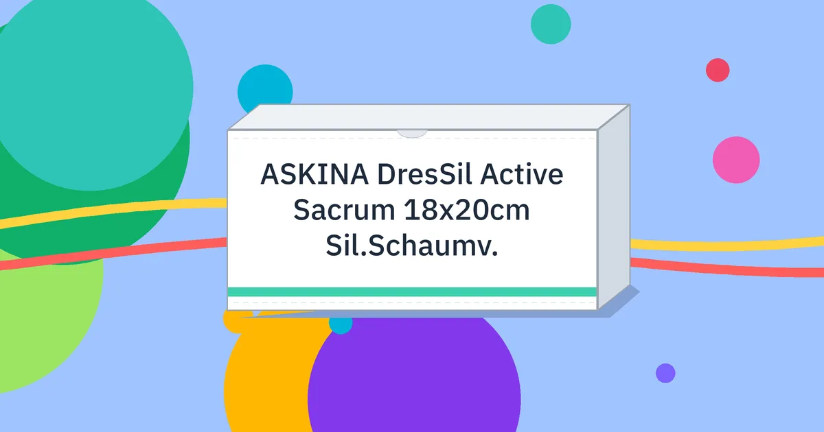 Symbolbild: Packung mit der Aufschrift ASKINA DresSil Active Sacrum 18x20cm Sil.Schaumv. (PZN 19839969) – Verfügbarkeit und Bezug in Apotheken in Frankfurt am Main