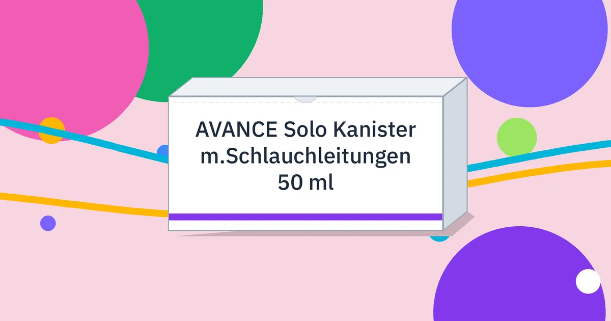 Symbolbild: Packung mit der Aufschrift AVANCE Solo Kanister m.Schlauchleitungen 50 ml (PZN 16821868) – Verfügbarkeit und Bezug in Apotheken in Frankfurt am Main