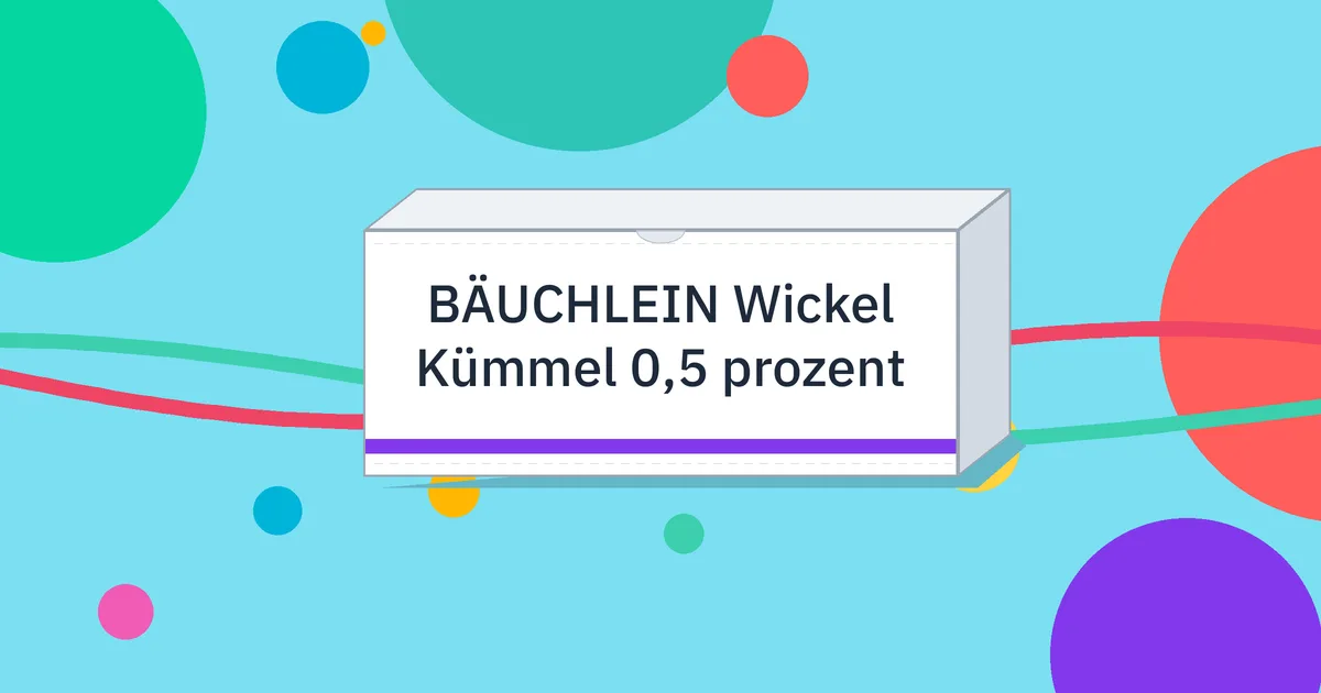 Symbolbild: Packung mit der Aufschrift BÄUCHLEIN Wickel Kümmel 0,5 prozent (PZN 07781733) – Verfügbarkeit und Bezug in Apotheken in Frankfurt am Main