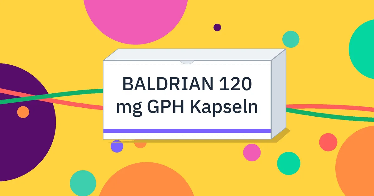 Symbolbild: Packung mit der Aufschrift BALDRIAN 120 mg GPH Kapseln (PZN 09748898) – Verfügbarkeit und Bezug in Apotheken in Frankfurt am Main