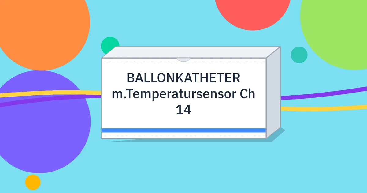 Symbolbild: Packung mit der Aufschrift BALLONKATHETER m.Temperatursensor Ch 14 (PZN 05960437) – Verfügbarkeit und Bezug in Apotheken in Frankfurt am Main