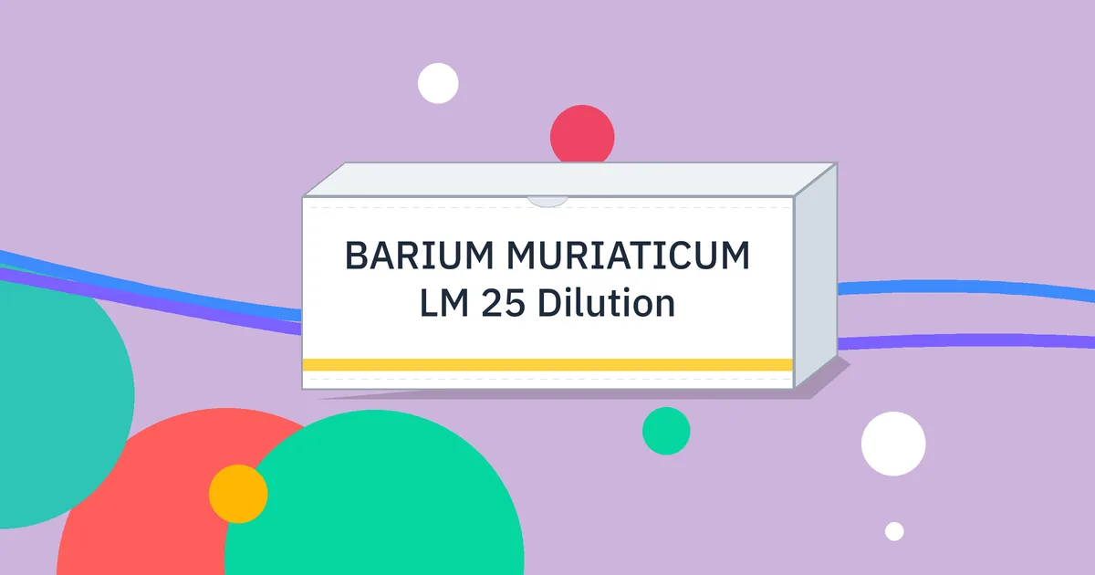 Symbolbild: Packung mit der Aufschrift BARIUM MURIATICUM LM 25 Dilution (PZN 12790421) – Verfügbarkeit und Bezug in Apotheken in Frankfurt am Main