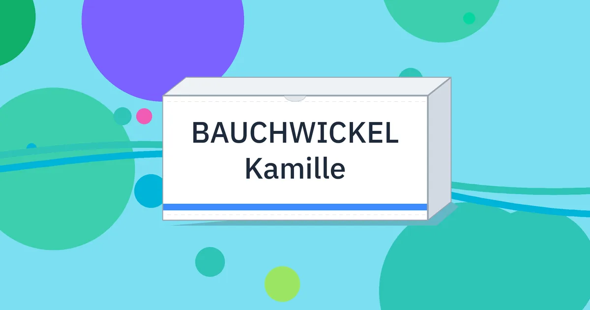 Symbolbild: Packung mit der Aufschrift BAUCHWICKEL Kamille (PZN 19205408) – Verfügbarkeit und Bezug in Apotheken in Frankfurt am Main