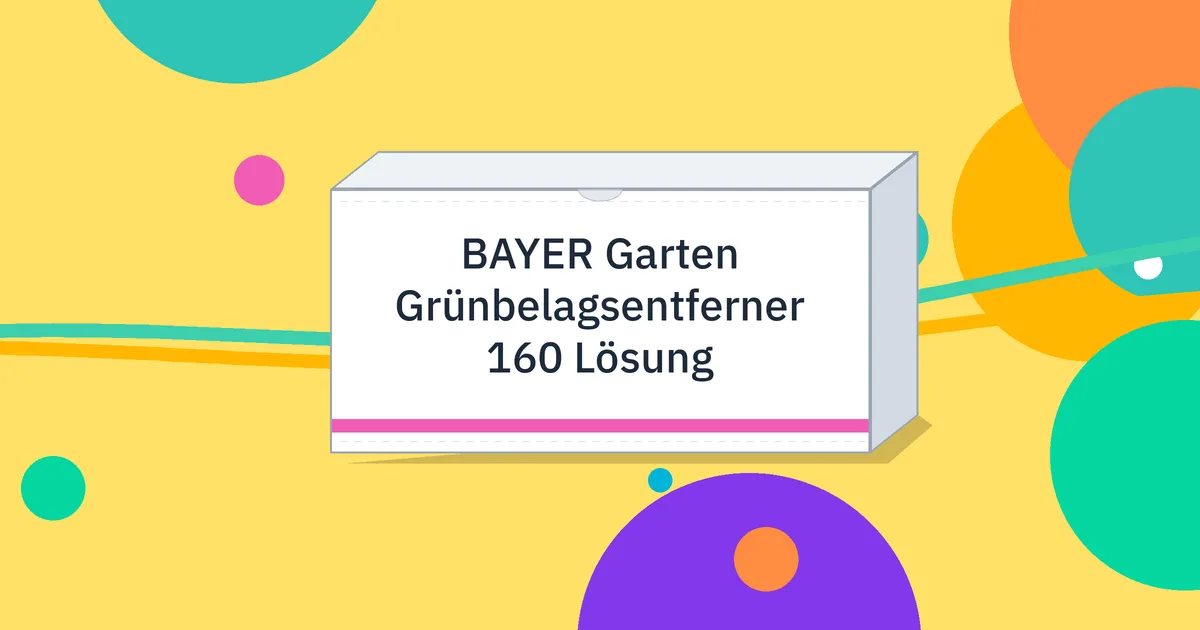 Symbolbild: Packung mit der Aufschrift BAYER Garten Grünbelagsentferner 160 Lösung (PZN 04883019) – Verfügbarkeit und Bezug in Apotheken in Frankfurt am Main