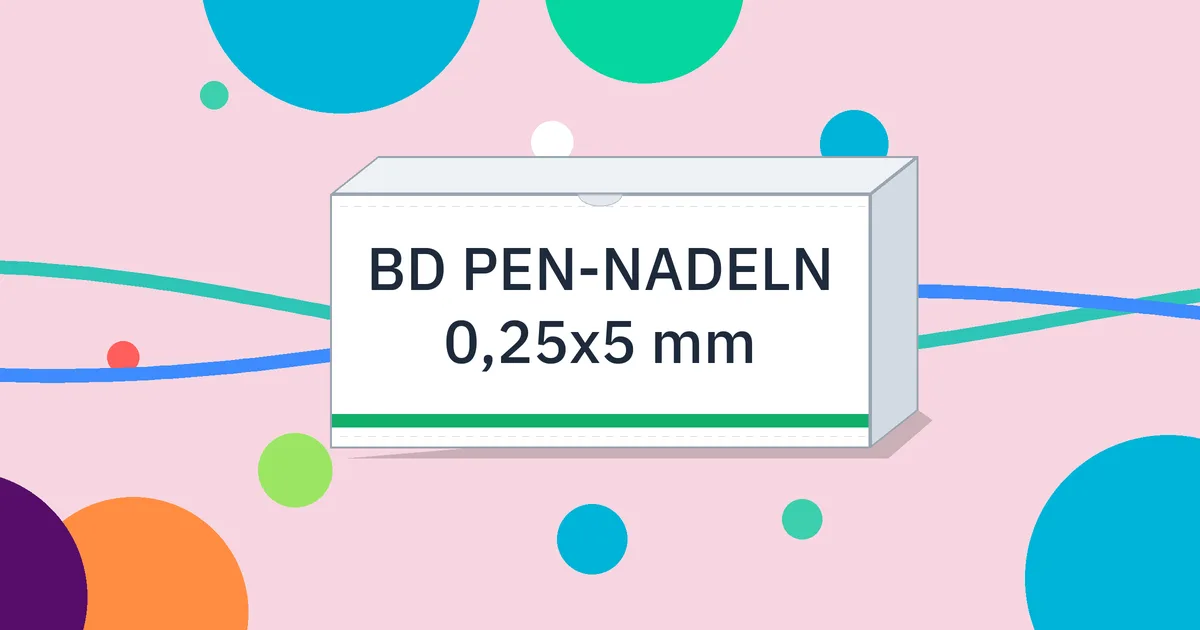 Symbolbild: Packung mit der Aufschrift BD PEN-NADELN 0,25x5 mm (PZN 16848956) – Verfügbarkeit und Bezug in Apotheken in Frankfurt am Main