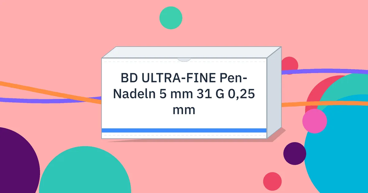 Symbolbild: Packung mit der Aufschrift BD ULTRA-FINE Pen-Nadeln 5 mm 31 G 0,25 mm (PZN 15733441) – Verfügbarkeit und Bezug in Apotheken in Frankfurt am Main