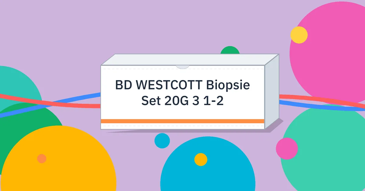 Symbolbild: Packung mit der Aufschrift BD WESTCOTT Biopsie Set 20G 3 1-2 (PZN 07664708) – Verfügbarkeit und Bezug in Apotheken in Frankfurt am Main