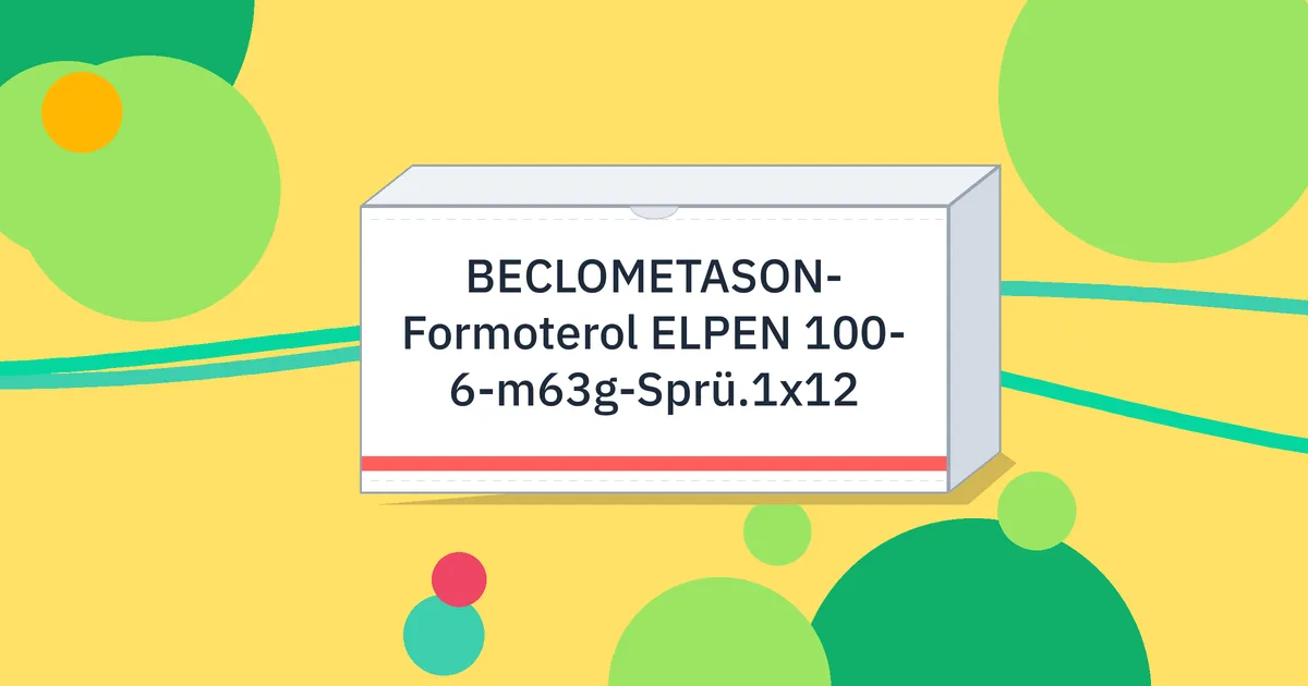 Symbolbild: Packung mit der Aufschrift BECLOMETASON-Formoterol ELPEN 100-6-m63g-Sprü.1x12 (PZN 20182167) – Verfügbarkeit und Bezug in Apotheken in Frankfurt am Main