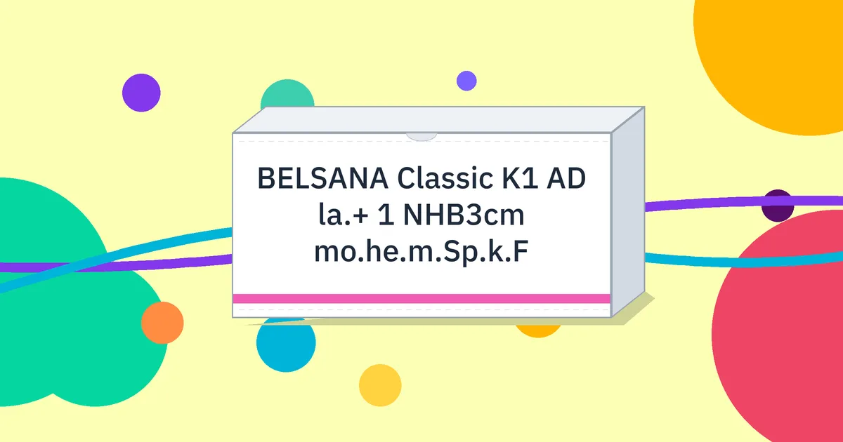 Symbolbild: Packung mit der Aufschrift BELSANA Classic K1 AD la.+ 1 NHB3cm mo.he.m.Sp.k.F (PZN 19254269) – Verfügbarkeit und Bezug in Apotheken in Frankfurt am Main