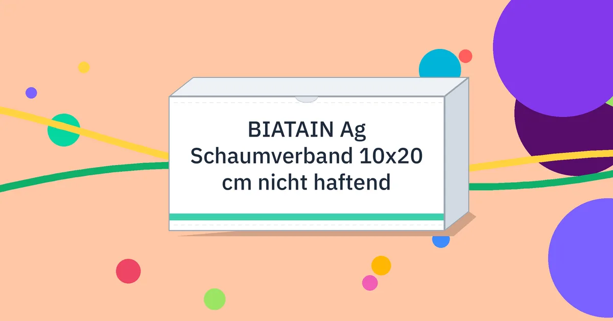 Symbolbild: Packung mit der Aufschrift BIATAIN Ag Schaumverband 10x20 cm nicht haftend (PZN 18125558) – Verfügbarkeit und Bezug in Apotheken in Frankfurt am Main