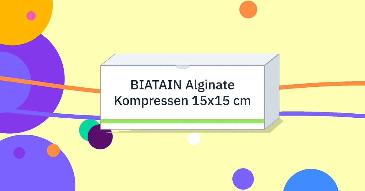 Symbolbild: Packung mit der Aufschrift BIATAIN Alginate Kompressen 15x15 cm (PZN 01406419) – Verfügbarkeit und Bezug in Apotheken in Frankfurt am Main