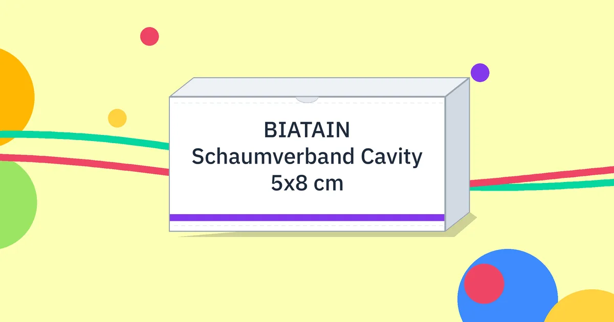Symbolbild: Packung mit der Aufschrift BIATAIN Schaumverband Cavity 5x8 cm (PZN 04032014) – Verfügbarkeit und Bezug in Apotheken in Frankfurt am Main