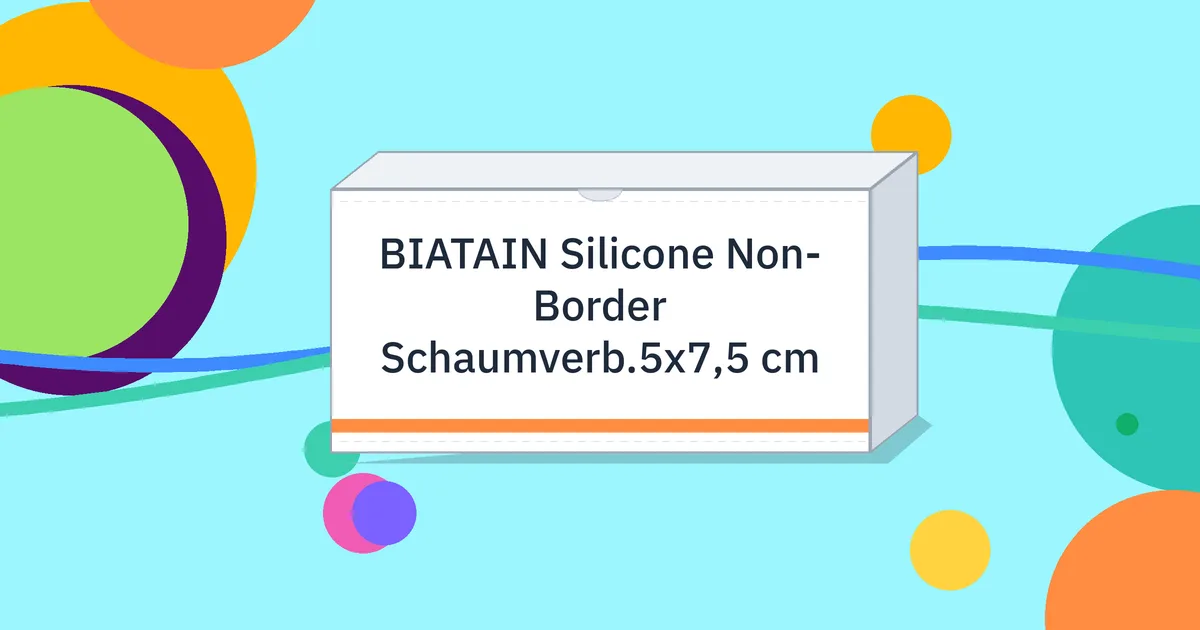 Symbolbild: Packung mit der Aufschrift BIATAIN Silicone Non-Border Schaumverb.5x7,5 cm (PZN 18105596) – Verfügbarkeit und Bezug in Apotheken in Frankfurt am Main