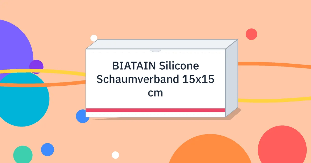 Symbolbild: Packung mit der Aufschrift BIATAIN Silicone Schaumverband 15x15 cm (PZN 17977644) – Verfügbarkeit und Bezug in Apotheken in Frankfurt am Main
