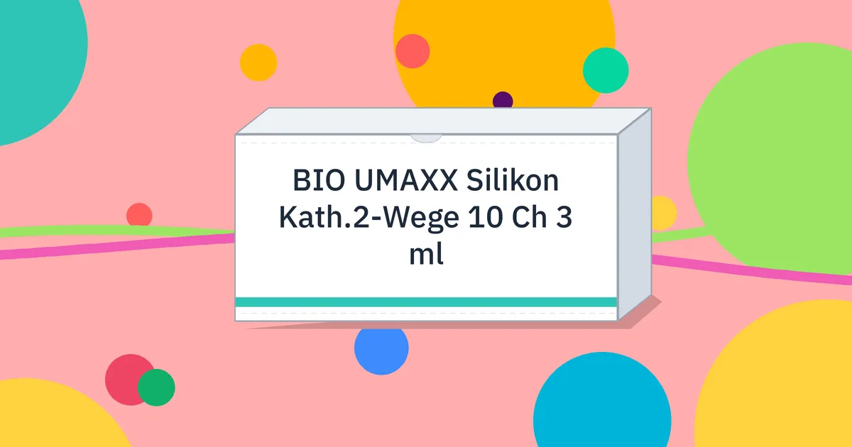 Symbolbild: Packung mit der Aufschrift BIO UMAXX Silikon Kath.2-Wege 10 Ch 3 ml (PZN 06400901) – Verfügbarkeit und Bezug in Apotheken in Frankfurt am Main