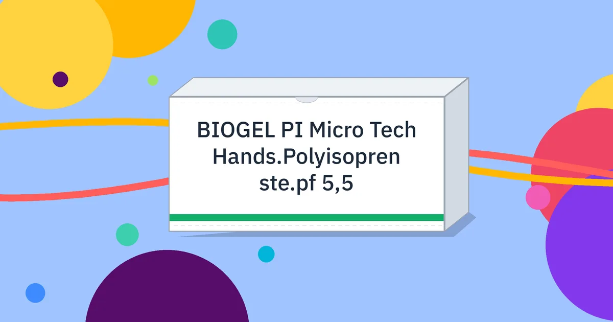 Symbolbild: Packung mit der Aufschrift BIOGEL PI Micro Tech Hands.Polyisopren ste.pf 5,5 (PZN 20866807) – Verfügbarkeit und Bezug in Apotheken in Frankfurt am Main