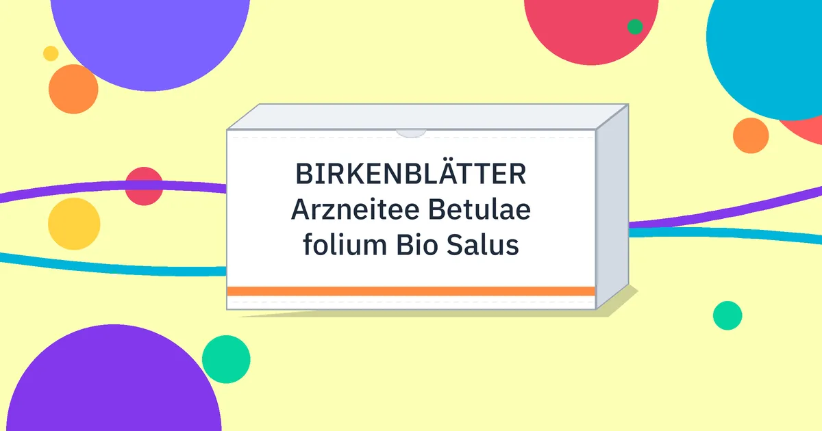 Symbolbild: Packung mit der Aufschrift BIRKENBLÄTTER Arzneitee Betulae folium Bio Salus (PZN 05877328) – Verfügbarkeit und Bezug in Apotheken in Frankfurt am Main