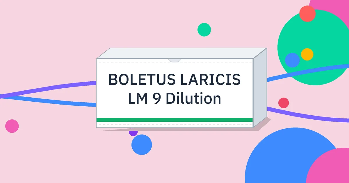 Symbolbild: Packung mit der Aufschrift BOLETUS LARICIS LM 9 Dilution (PZN 13391172) – Verfügbarkeit und Bezug in Apotheken in Frankfurt am Main