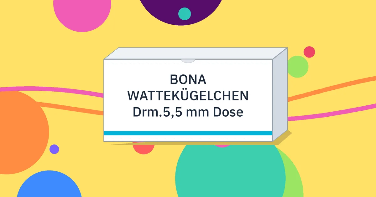 Symbolbild: Packung mit der Aufschrift BONA WATTEKÜGELCHEN Drm.5,5 mm Dose (PZN 05357244) – Verfügbarkeit und Bezug in Apotheken in Frankfurt am Main