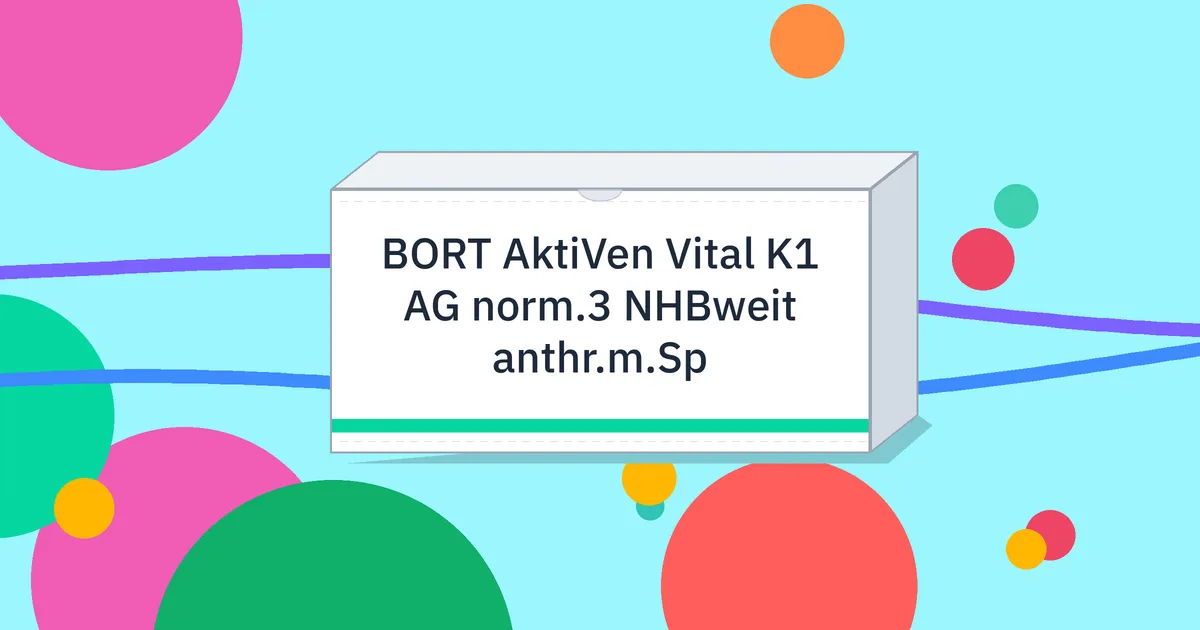 Symbolbild: Packung mit der Aufschrift BORT AktiVen Vital K1 AG norm.3 NHBweit anthr.m.Sp (PZN 13733980) – Verfügbarkeit und Bezug in Apotheken in Frankfurt am Main