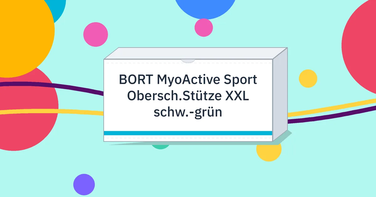 Symbolbild: Packung mit der Aufschrift BORT MyoActive Sport Obersch.Stütze XXL schw.-grün (PZN 11582011) – Verfügbarkeit und Bezug in Apotheken in Frankfurt am Main