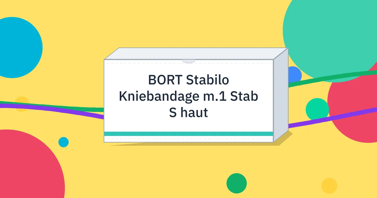 Symbolbild: Packung mit der Aufschrift BORT Stabilo Kniebandage m.1 Stab S haut (PZN 11583536) – Verfügbarkeit und Bezug in Apotheken in Frankfurt am Main