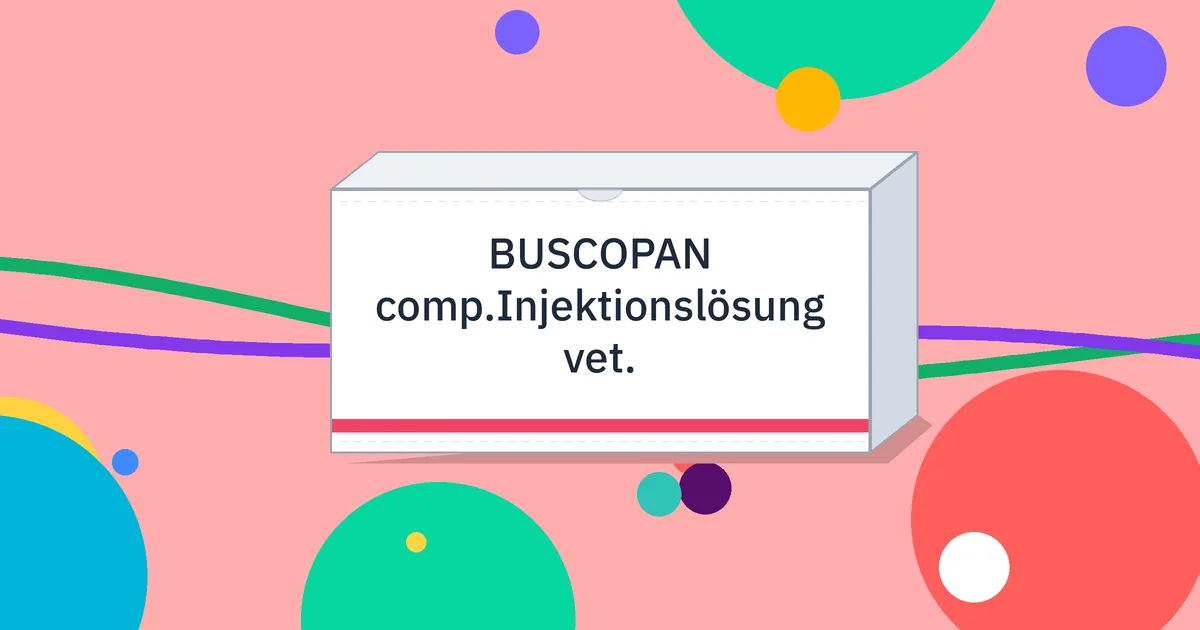 Symbolbild: Packung mit der Aufschrift BUSCOPAN comp.Injektionslösung vet. (PZN 01828333) – Verfügbarkeit und Bezug in Apotheken in Frankfurt am Main