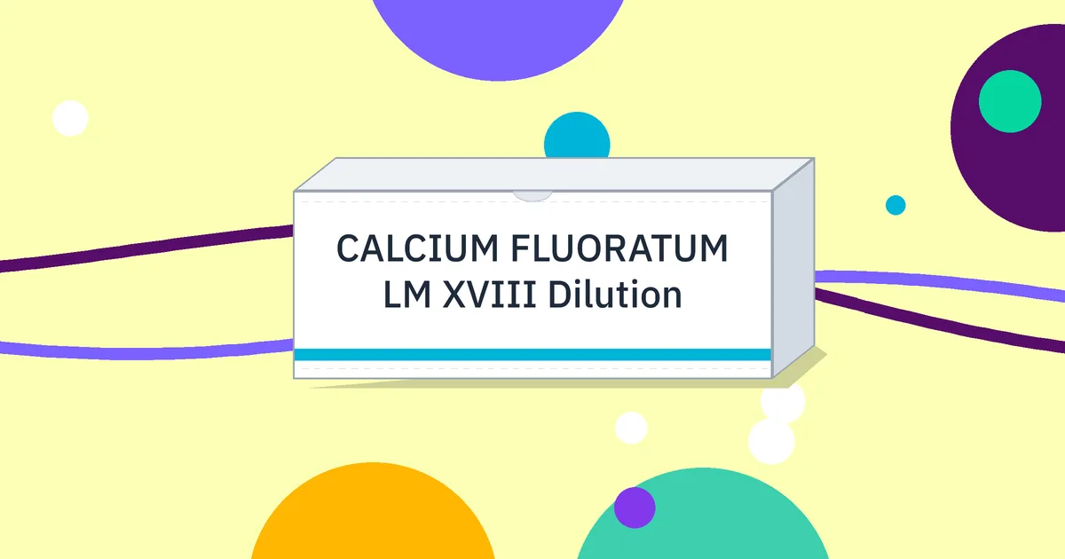 Symbolbild: Packung mit der Aufschrift CALCIUM FLUORATUM LM XVIII Dilution (PZN 02667955) – Verfügbarkeit und Bezug in Apotheken in Frankfurt am Main