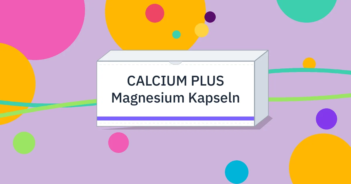 Symbolbild: Packung mit der Aufschrift CALCIUM PLUS Magnesium Kapseln (PZN 19726805) – Verfügbarkeit und Bezug in Apotheken in Frankfurt am Main