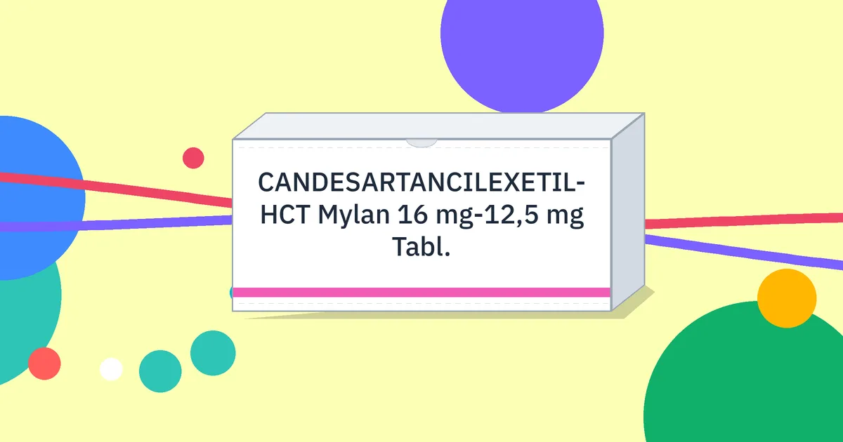 Symbolbild: Packung mit der Aufschrift CANDESARTANCILEXETIL-HCT Mylan 16 mg-12,5 mg Tabl. (PZN 12557759) – Verfügbarkeit und Bezug in Apotheken in Frankfurt am Main