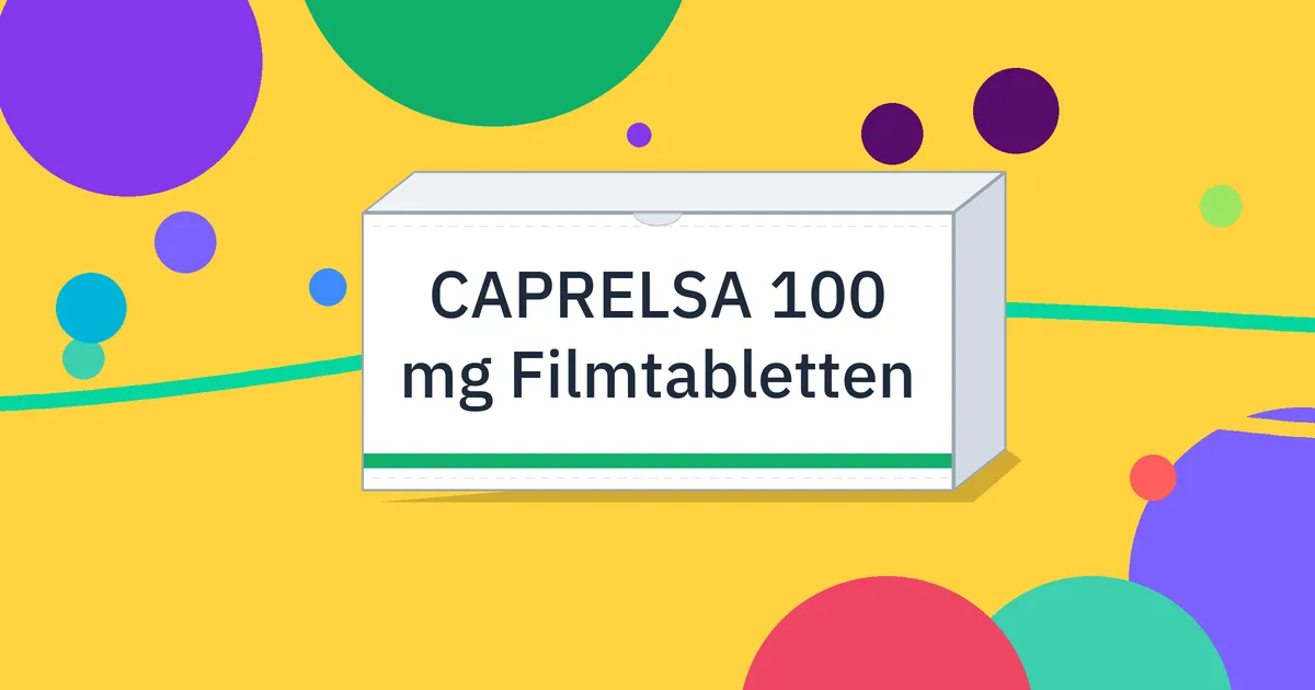 Symbolbild: Packung mit der Aufschrift CAPRELSA 100 mg Filmtabletten (PZN 19885900) – Verfügbarkeit und Bezug in Apotheken in Frankfurt am Main
