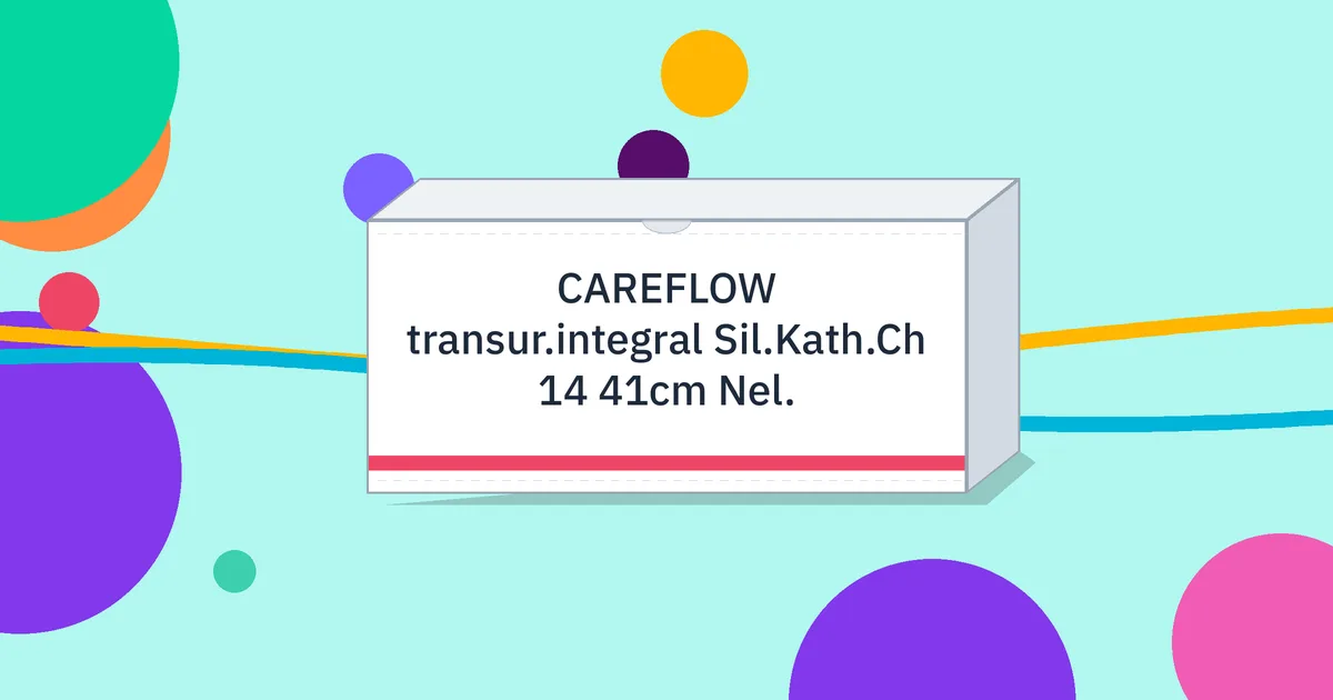 Symbolbild: Packung mit der Aufschrift CAREFLOW transur.integral Sil.Kath.Ch 14 41cm Nel. (PZN 18064443) – Verfügbarkeit und Bezug in Apotheken in Frankfurt am Main