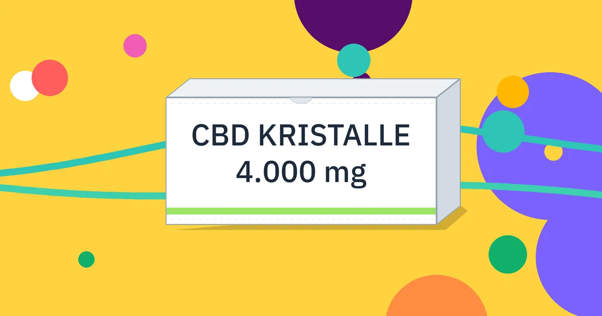 Symbolbild: Packung mit der Aufschrift CBD KRISTALLE 4.000 mg (PZN 15300481) – Verfügbarkeit und Bezug in Apotheken in Frankfurt am Main